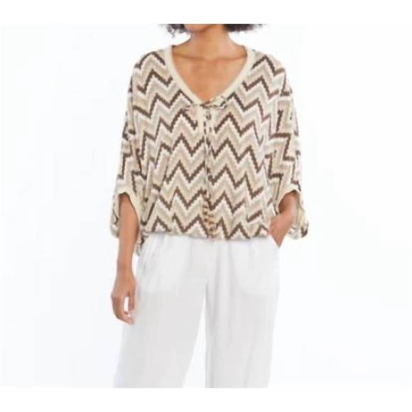 Skemo | Tops | New Skemo Zig Zag Miami Top In Chocolate | Poshmark